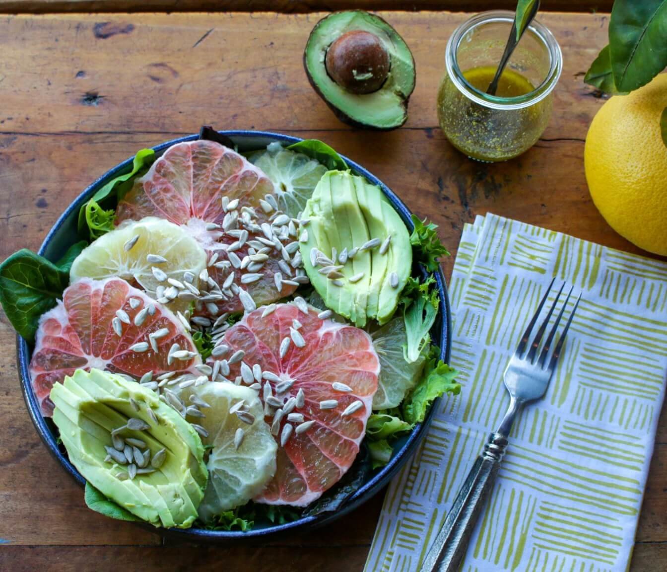 Grapefruit and Avocado Salad with Lemon Cumin Vinaigrette - Sharon ...