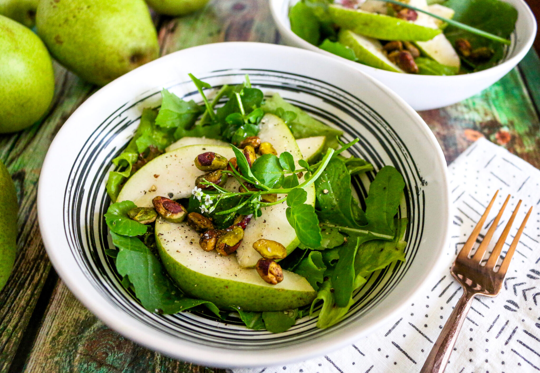 Jade Pear Pistachio Salad - Sharon Palmer, The Plant Powered Dietitian
