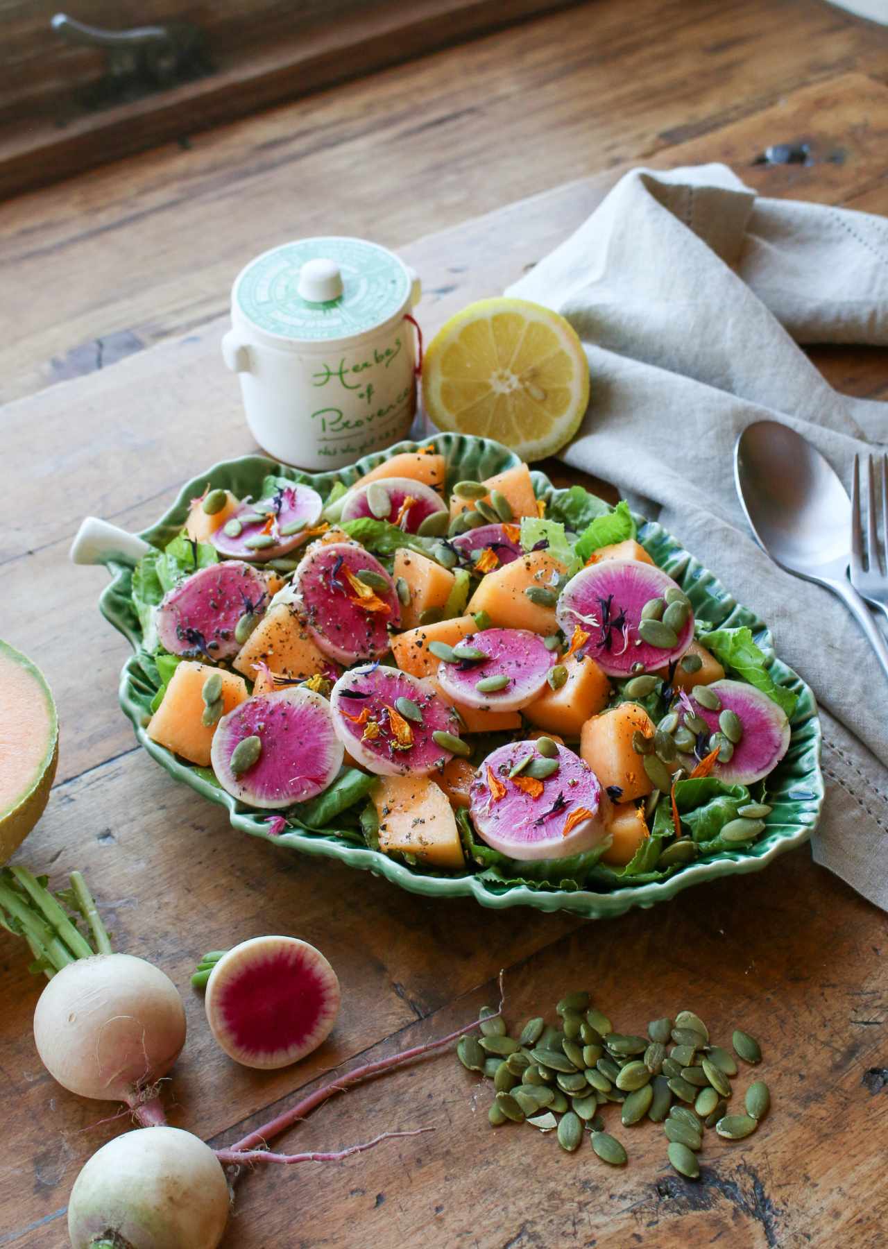 Radish Salad with Cantaloupe and Pumpkin Seeds - Sharon Palmer, The ...