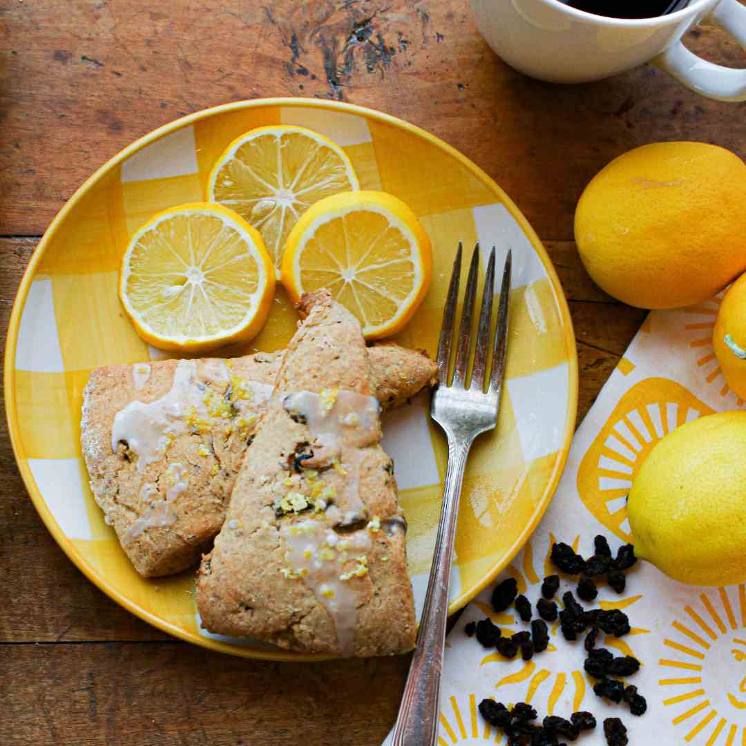 Lemon Scones with Currants - Sharon Palmer, The Plant Powered Dietitian